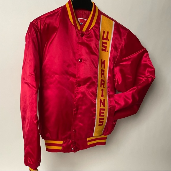 swingster | Jackets & Coats | Vintage Swingster Us Marine Red Satin ...